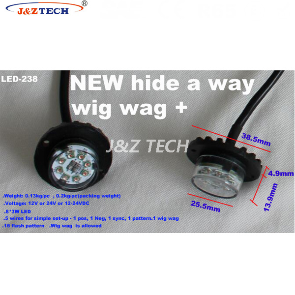 Wig Wag Aluminum Base Housing 8×3W LED Hide A Way Light Strobe - Buy ...
